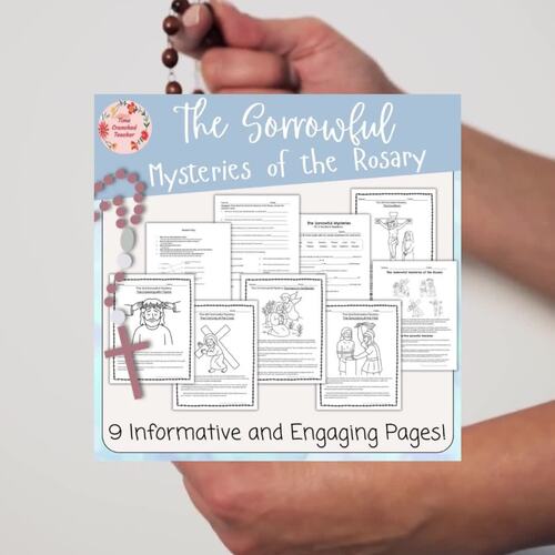 The Sorrowful Mysteries of the Rosary Catholic Worksheet Packet | TPT