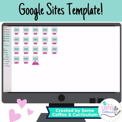 Google Sites Template - Google Sites Buttons and Banners! Purple and Blue!