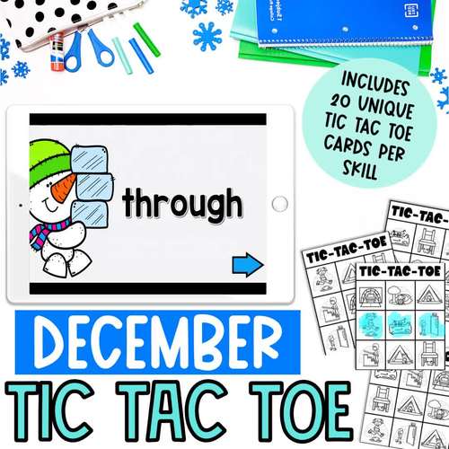 Kindergarten December Tic Tac Toe Center by The Kinderhearted Classroom