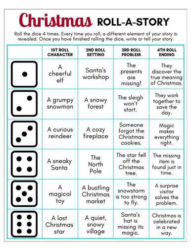 Christmas Roll a Story Activity | Printable Writing Game for Kids ...