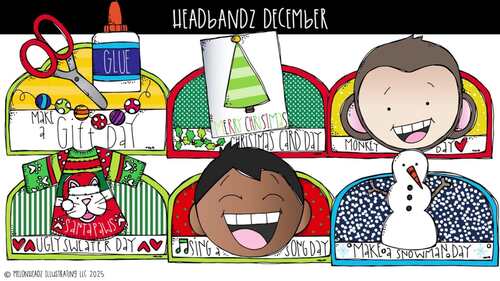 Headbandz clip art, December holidays, Toppers, Christmas, Winter COMBO ...
