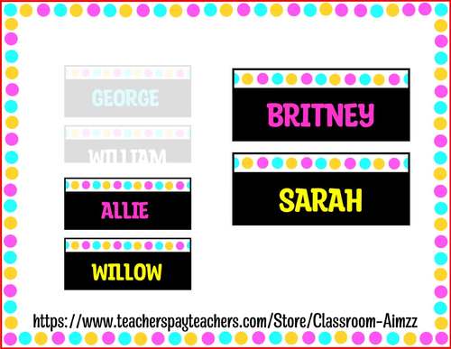 Printable Nametags, Student Name Tags, Editable Student Name Plates ...