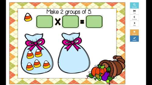 Multiplication: Making Equal Groups Boom Cards FALL Edition | TPT