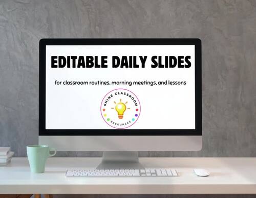 Editable Daily Slides by Shine Classroom | TPT