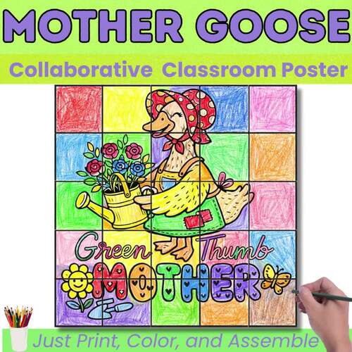 Spring Collaborative Poster | Mother Goose Art Project | Team Building