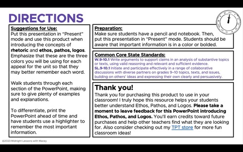 Ethos, Pathos, Logos & Rhetoric Introduction to Persuasive Language ...