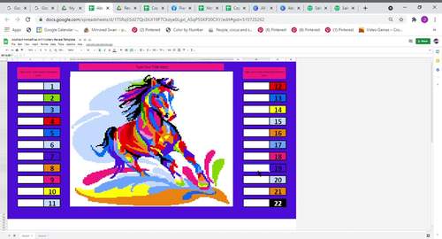 Abstract Horse Pixel Art Mystery Activity Template by PAME Resources