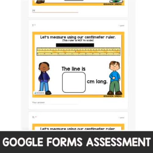 Measure with a CM Ruler Google Forms Assessment | Module 2 L3 | TpT