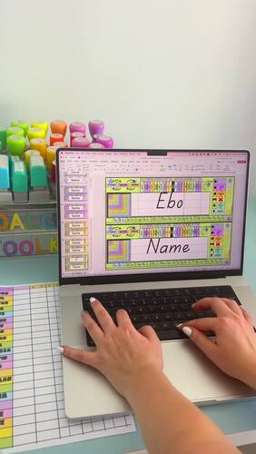 Editable PASTEL DESK PLATES NAME LABELS *LOWER & UPPER YEARS* Back to ...