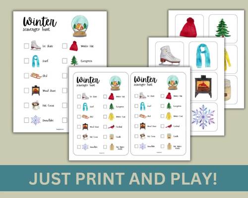 Toddler Winter Scavenger Hunt Printable, Preschool Winter Game, Age 2 3 ...