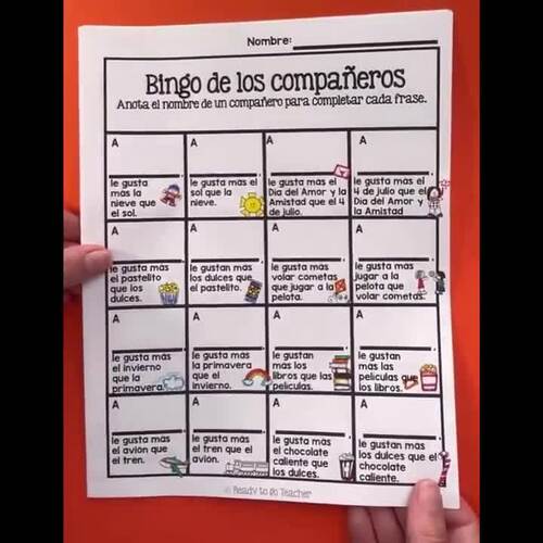 Bingo para el regreso a clases (¿Cuál prefieres?) by Ready to go Teacher