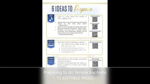 Editable Preparing for Temple Baptisms Booklet - INSTANT DOWNLOAD by ...