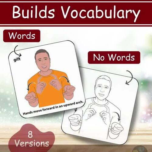 ASL Christmas Vocabulary Flashcards Part 1 Bilingual Visual Sign ...