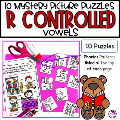 R Controlled Vowels - Phonics Worksheets - Bossy R - No Prep Puzzles