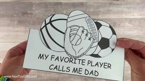 Sports Dad Card - Father's Day Card for Dad or Grandpa - Coloring Activity