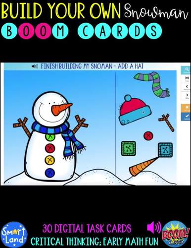Visual Discrimination Build your Snowman digital cards by Smart Land ...