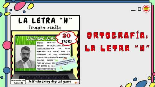 Spanish Spelling Practice | Letra H | No-prep Digital Game | Emiliano ...