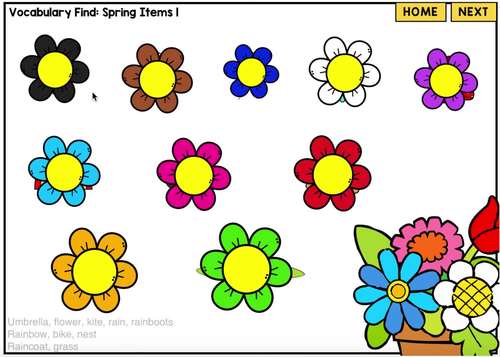 Spring Vocabulary and Language Boom Cards by Listening Fun | TPT