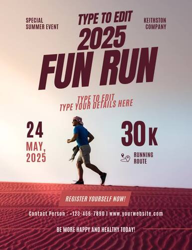 8K Color Run 30K Fun Run Flyers (4) Fully Customize your Flyer Ready to ...