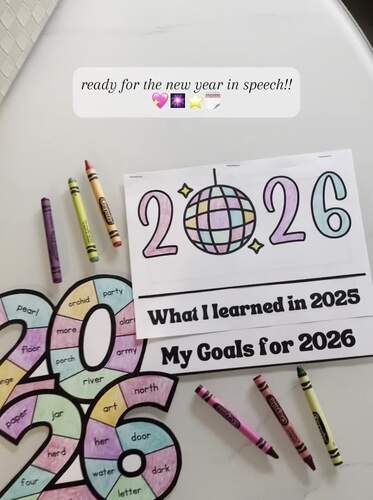 BUNDLE No Prep New Year Speech Therapy Activity Crafts | Flip Book ...