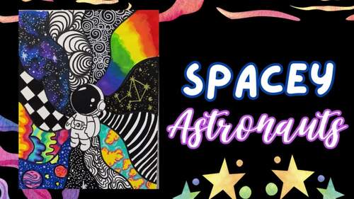 Spacey Astronaut Art Tutorial, Mixed Media, Middle/High School Art