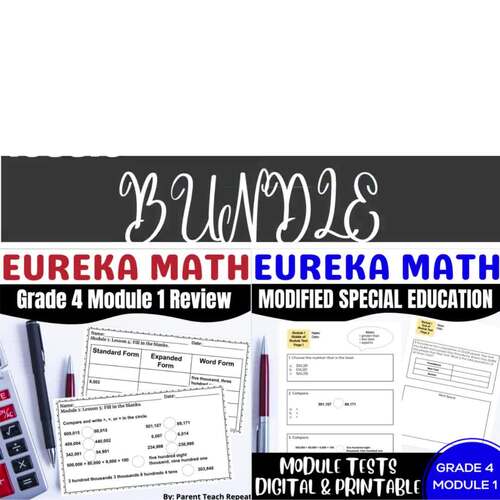 Special Ed EngageNY {Eureka} Math Gr 4 Module 1 Review & Test Back to ...