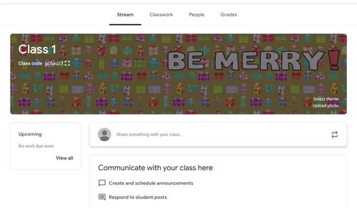 Animated Google Classroom Header (Be Merry) Banner - Distance Learning