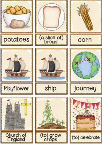 THANKSGIVING - Picture + Word Cards (ESL/EFL) by My Teaching Factory
