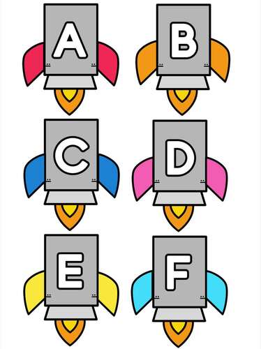 Outer Space Rocket Ship Letter and Sound Matching Activity for Little ...