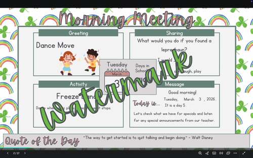 March Morning Meeting Slides | Responsive Classroom | Spring & St ...