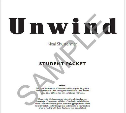 Unwind Novel Units® Student Packet Novel Study | TPT