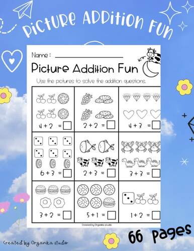 Addition With Pictures - Worksheets by Organika Studio - Fun Math ...