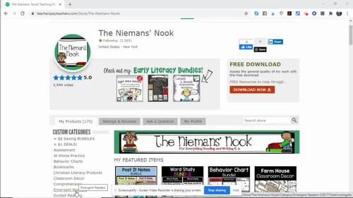 Distance Learning Covid 19 Emergent Readers by The Niemans' Nook