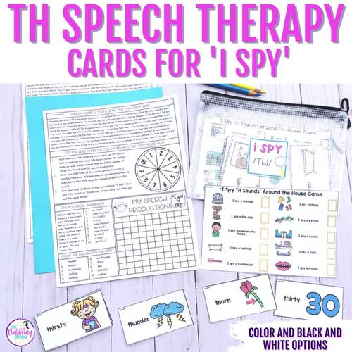I Spy TH Articulation Activity with Speech Homework for TH sounds All ...