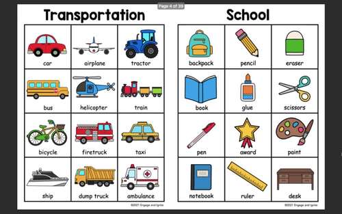 Writing Vocabulary Word Mats - Picture Dictionary by Engage and Ignite