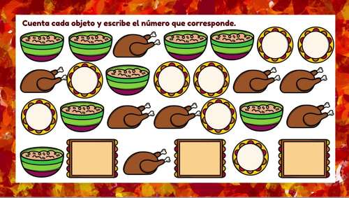 Fall Math in Spanish Google Slides and Seesaw Counting to 10 | TPT