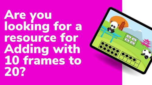 Adding with Tens Frames to 20 Boom Cards by Fiddleheads | TPT