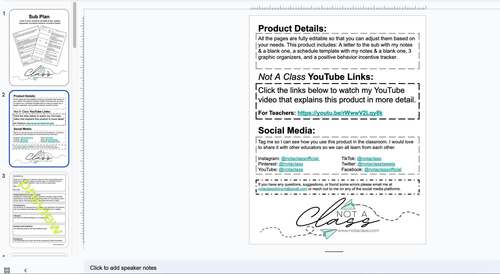 sub plan: letter to sub, schedule template, graphic organizer, behavior ...