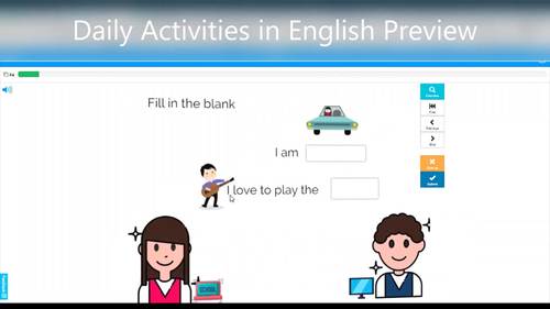 Daily Activities English Distance Learning | Verbs BOOM Cards™ Verbs