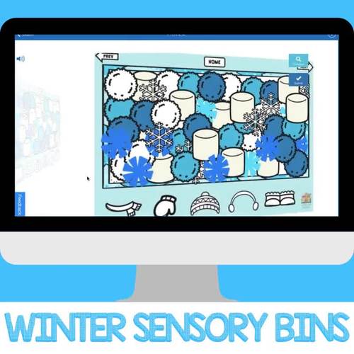 Winter Sensory Bins Boom Cards for Speech Teletherapy by Speechie Street