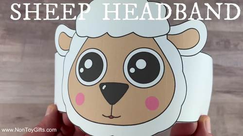 Sheep Headband - Farm Animal Hat Crown - Coloring Paper Hat Activity