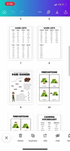 CAMPING thematic speech and language bundle- speech therapy tool