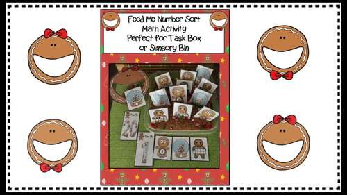 Feed Me Numbers up to 20 Gingerbread Theme Sensory Bin Task Box ...