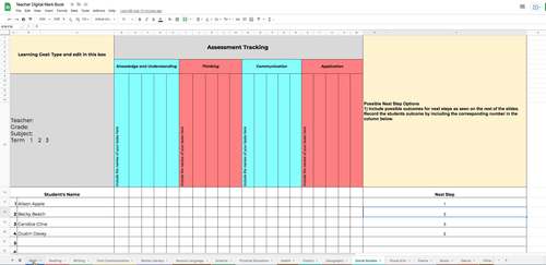 Editable Ontario Teacher Digital Markbook by Megan Boss | TPT