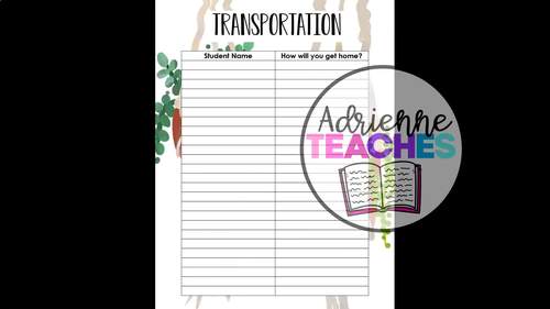 Meet The Teacher, Back to School Open House Kit, Editable Plants Theme