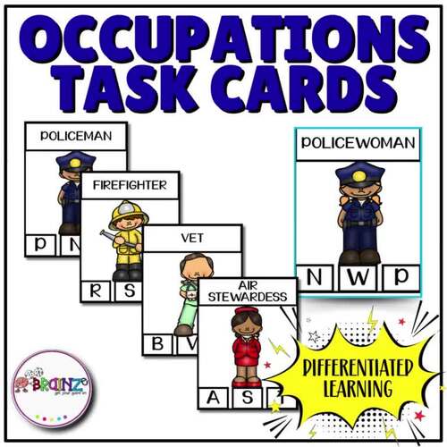 Community Helpers Clip Cards | Labor Day Task Cards – Beginning ...