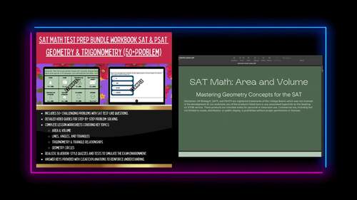 SAT Math PSAT Math Digital Resources BUNDLE GEOMETRY TRIGONOMETRY (50 ...