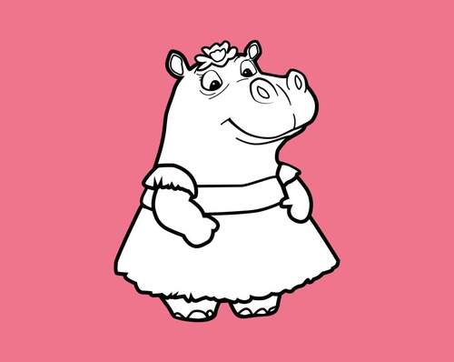 Party Animals - B/W & Color clipart illustration {Lilly Silly Billy}