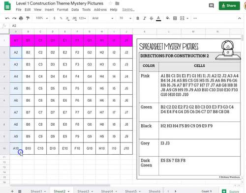 Digital Sheets/Excel Mystery Pictures | Construction Theme by Brittany ...