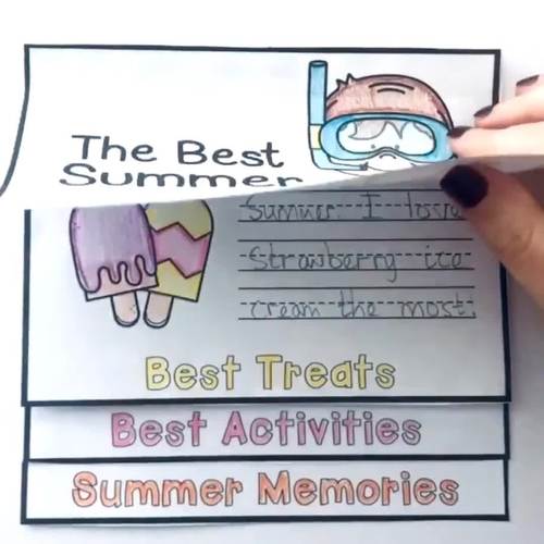 Back to School Flipbook | Summer Writing Craftivity | August Flip Books